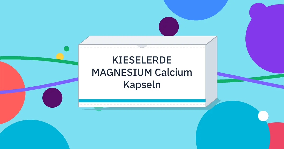 Symbolbild: Packung mit der Aufschrift KIESELERDE MAGNESIUM Calcium Kapseln (PZN 04302488) – Verfügbarkeit und Bezug in Apotheken in Frankfurt am Main