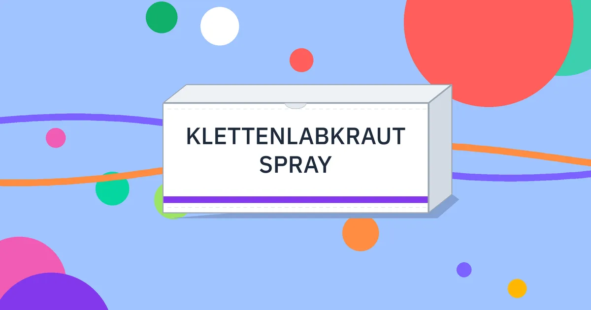 Symbolbild: Packung mit der Aufschrift KLETTENLABKRAUT SPRAY (PZN 15237593) – Verfügbarkeit und Bezug in Apotheken in Frankfurt am Main