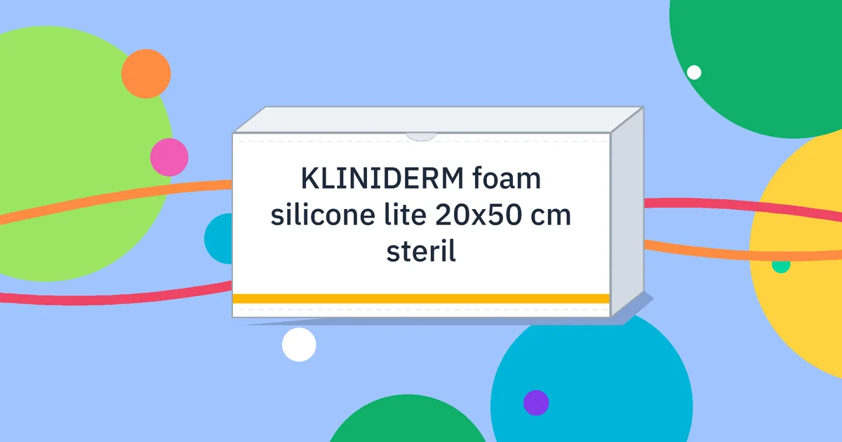 Symbolbild: Packung mit der Aufschrift KLINIDERM foam silicone lite 20x50 cm steril (PZN 12478008) – Verfügbarkeit und Bezug in Apotheken in Frankfurt am Main