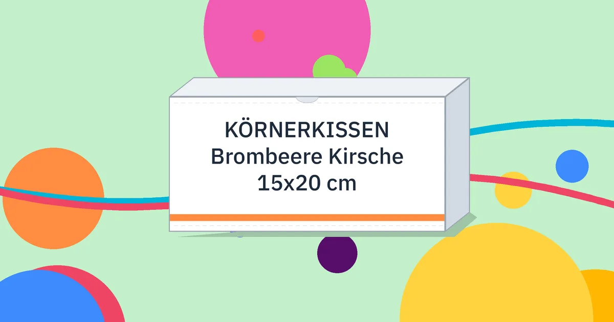 Symbolbild: Packung mit der Aufschrift KÖRNERKISSEN Brombeere Kirsche 15x20 cm (PZN 01814934) – Verfügbarkeit und Bezug in Apotheken in Frankfurt am Main