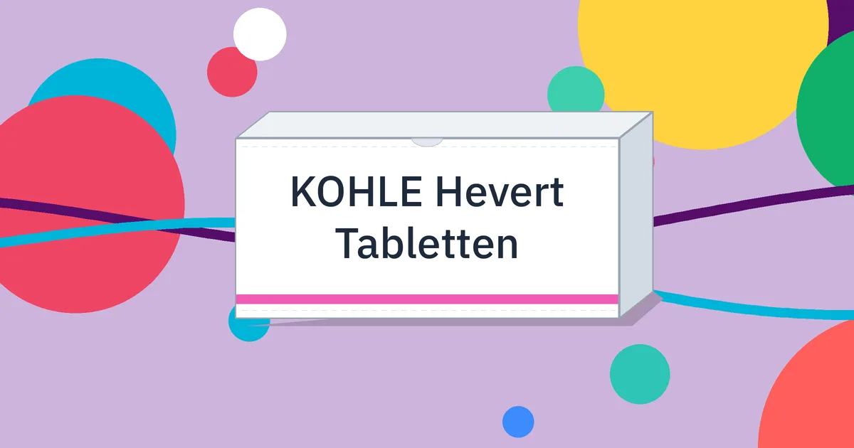Symbolbild: Packung mit der Aufschrift KOHLE Hevert Tabletten (PZN 19428516) – Verfügbarkeit und Bezug in Apotheken in Frankfurt am Main