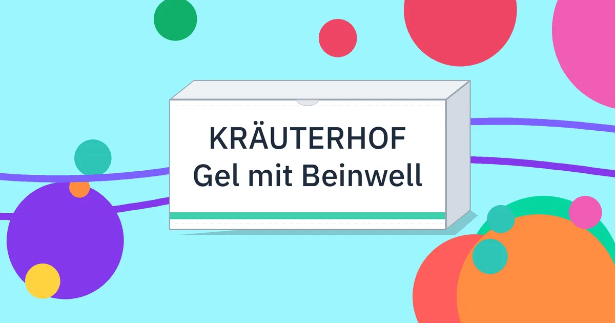 Symbolbild: Packung mit der Aufschrift KRÄUTERHOF Gel mit Beinwell (PZN 07266008) – Verfügbarkeit und Bezug in Apotheken in Frankfurt am Main