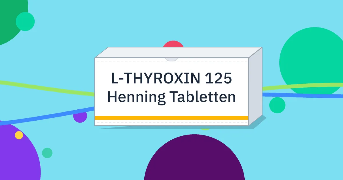 Symbolbild: Packung mit der Aufschrift L-THYROXIN 125 Henning Tabletten (PZN 02532793) – Verfügbarkeit und Bezug in Apotheken in Frankfurt am Main