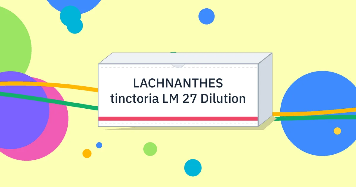 Symbolbild: Packung mit der Aufschrift LACHNANTHES tinctoria LM 27 Dilution (PZN 13520528) – Verfügbarkeit und Bezug in Apotheken in Frankfurt am Main