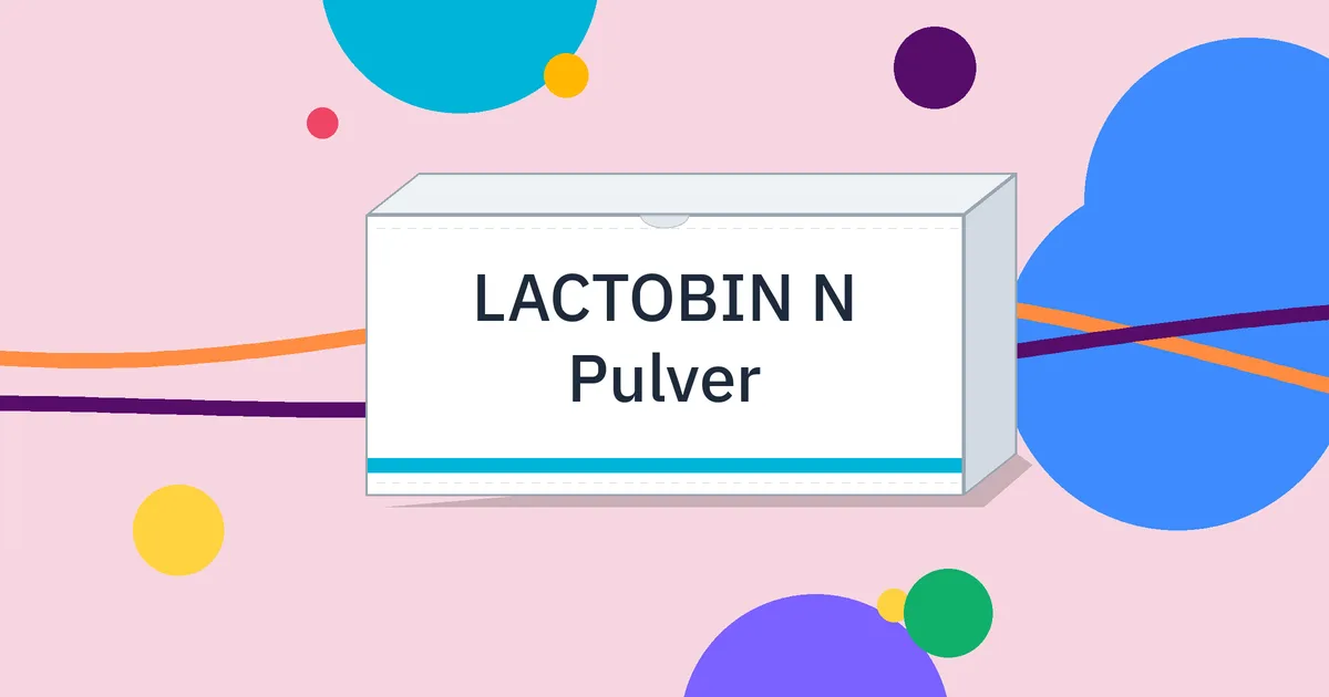 Symbolbild: Packung mit der Aufschrift LACTOBIN N Pulver (PZN 03777611) – Verfügbarkeit und Bezug in Apotheken in Frankfurt am Main