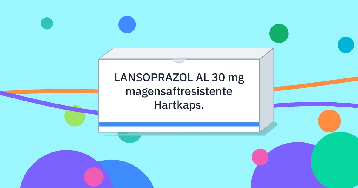 Symbolbild: Packung mit der Aufschrift LANSOPRAZOL AL 30 mg magensaftresistente Hartkaps. (PZN 04306635) – Verfügbarkeit und Bezug in Apotheken in Frankfurt am Main