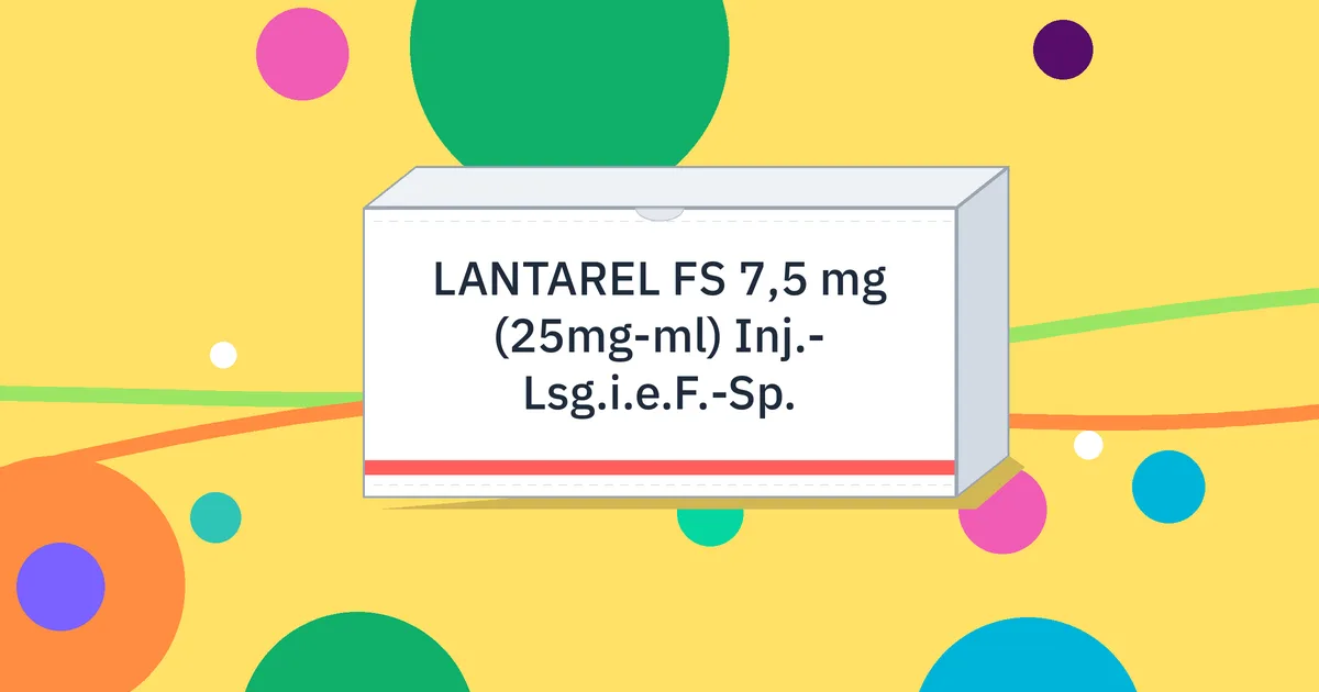 Symbolbild: Packung mit der Aufschrift LANTAREL FS 7,5 mg (25mg-ml) Inj.-Lsg.i.e.F.-Sp. (PZN 09221375) – Verfügbarkeit und Bezug in Apotheken in Frankfurt am Main