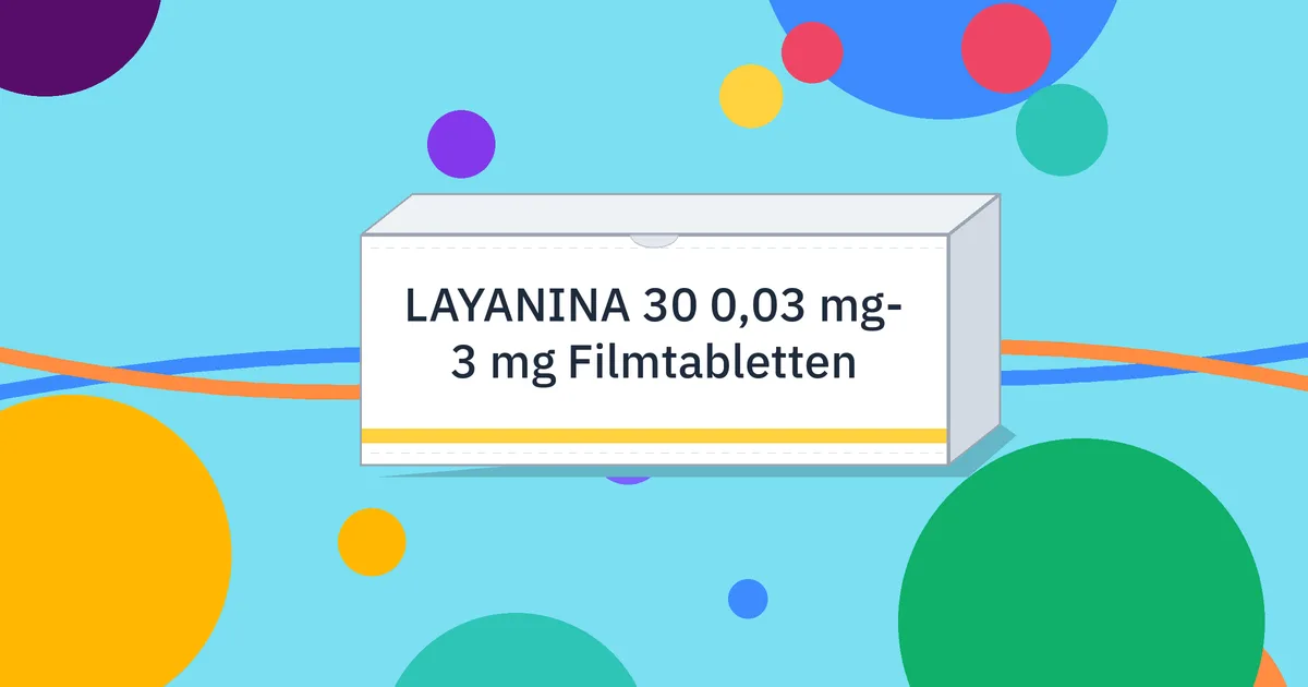 Symbolbild: Packung mit der Aufschrift LAYANINA 30 0,03 mg-3 mg Filmtabletten (PZN 11857034) – Verfügbarkeit und Bezug in Apotheken in Frankfurt am Main