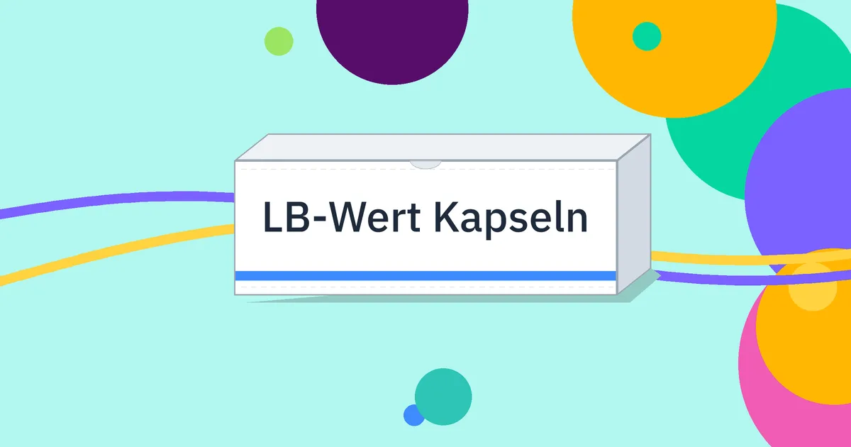 Symbolbild: Packung mit der Aufschrift LB-Wert Kapseln (PZN 12341752) – Verfügbarkeit und Bezug in Apotheken in Frankfurt am Main