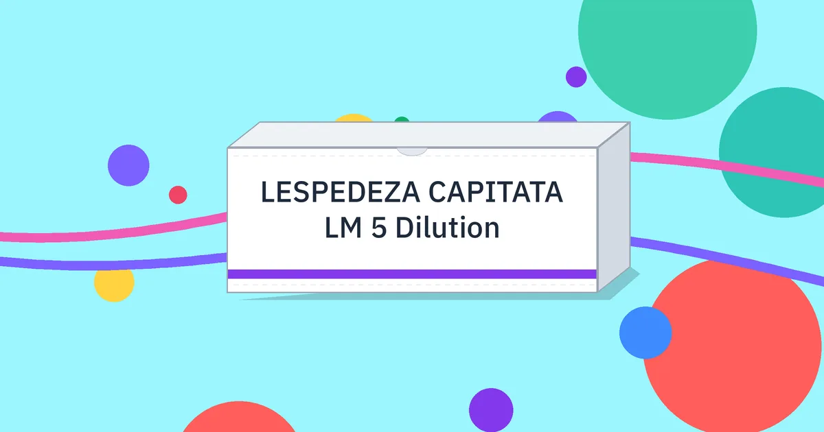Symbolbild: Packung mit der Aufschrift LESPEDEZA CAPITATA LM 5 Dilution (PZN 13527223) – Verfügbarkeit und Bezug in Apotheken in Frankfurt am Main