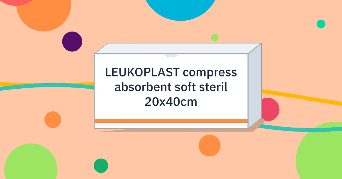 Symbolbild: Packung mit der Aufschrift LEUKOPLAST compress absorbent soft steril 20x40cm (PZN 19063894) – Verfügbarkeit und Bezug in Apotheken in Frankfurt am Main
