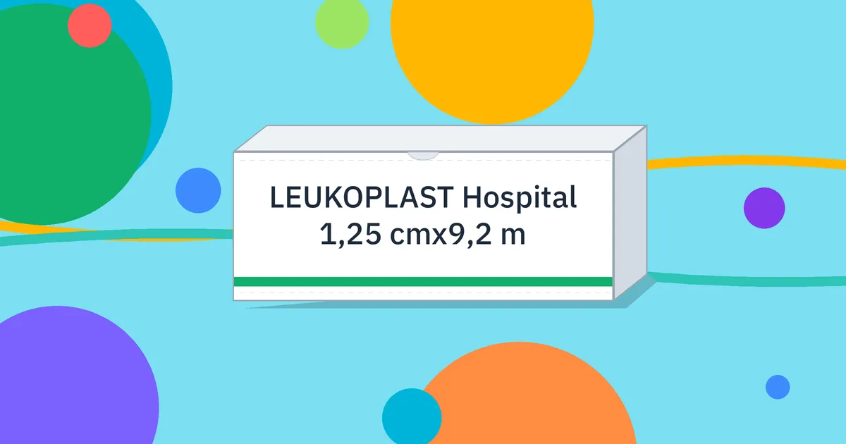 Symbolbild: Packung mit der Aufschrift LEUKOPLAST Hospital 1,25 cmx9,2 m (PZN 04593534) – Verfügbarkeit und Bezug in Apotheken in Frankfurt am Main