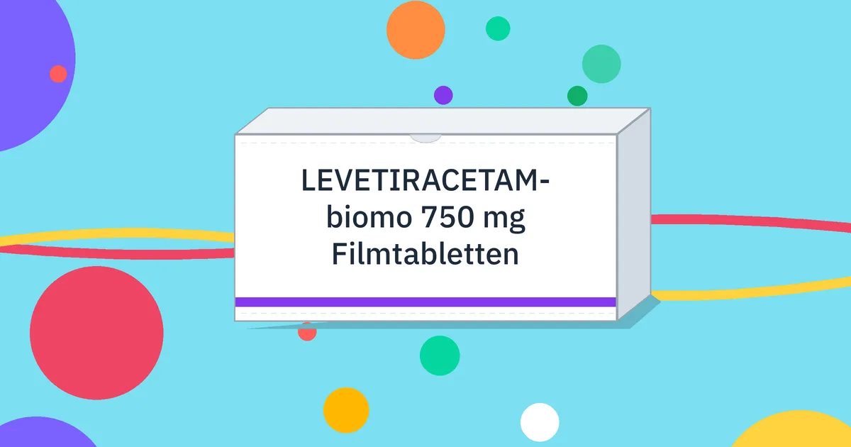 Symbolbild: Packung mit der Aufschrift LEVETIRACETAM-biomo 750 mg Filmtabletten (PZN 08930454) – Verfügbarkeit und Bezug in Apotheken in Frankfurt am Main