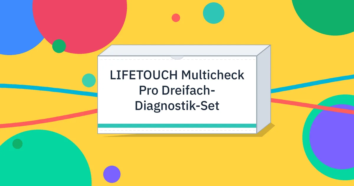 Symbolbild: Packung mit der Aufschrift LIFETOUCH Multicheck Pro Dreifach-Diagnostik-Set (PZN 11304341) – Verfügbarkeit und Bezug in Apotheken in Frankfurt am Main