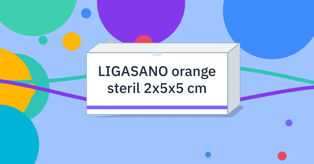 Symbolbild: Packung mit der Aufschrift LIGASANO orange steril 2x5x5 cm (PZN 20171548) – Verfügbarkeit und Bezug in Apotheken in Frankfurt am Main