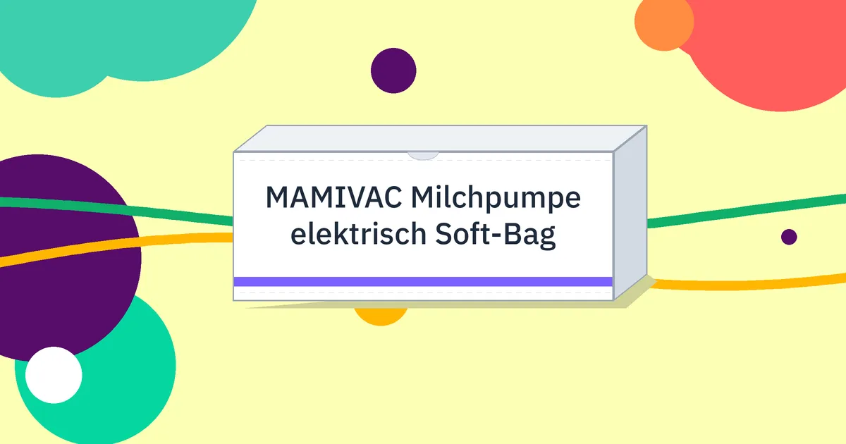 Symbolbild: Packung mit der Aufschrift MAMIVAC Milchpumpe elektrisch Soft-Bag (PZN 08997151) – Verfügbarkeit und Bezug in Apotheken in Frankfurt am Main