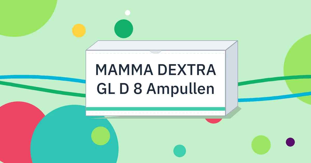 Symbolbild: Packung mit der Aufschrift MAMMA DEXTRA GL D 8 Ampullen (PZN 02883191) – Verfügbarkeit und Bezug in Apotheken in Frankfurt am Main