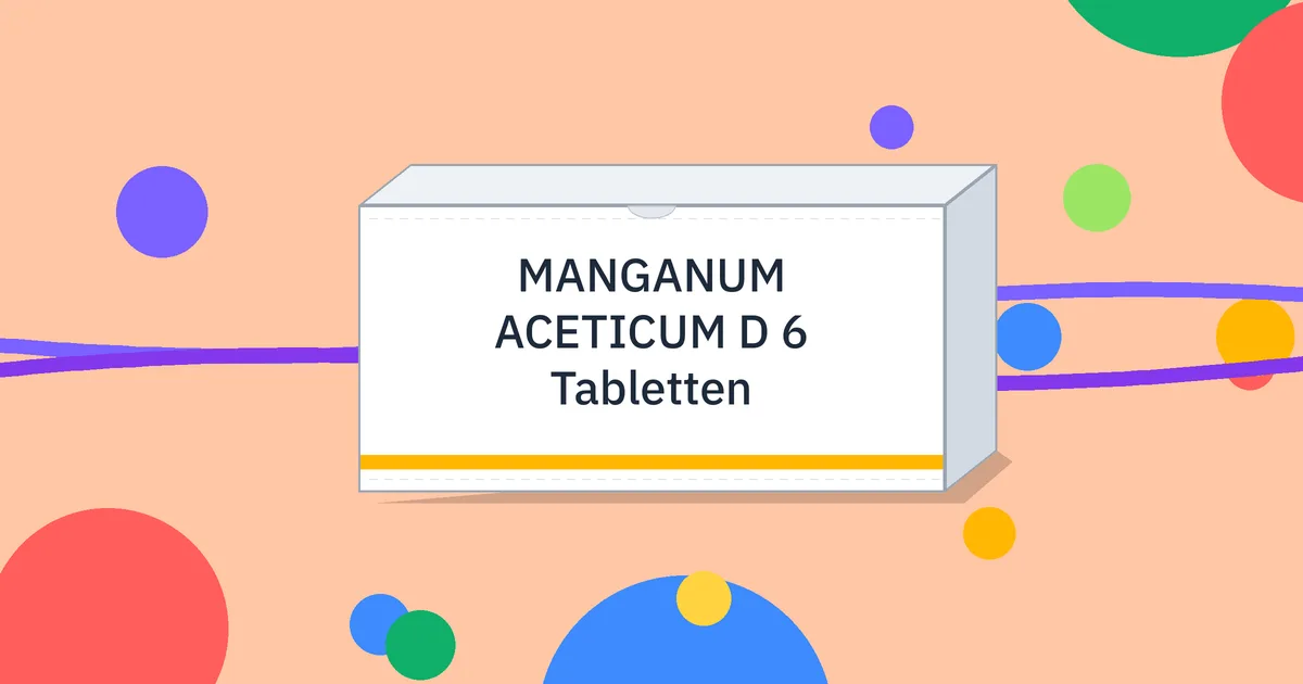 Symbolbild: Packung mit der Aufschrift MANGANUM ACETICUM D 6 Tabletten (PZN 04226362) – Verfügbarkeit und Bezug in Apotheken in Frankfurt am Main