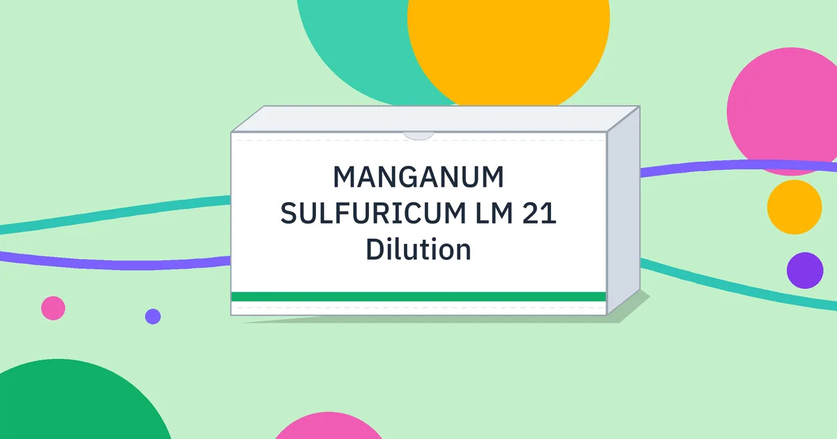 Symbolbild: Packung mit der Aufschrift MANGANUM SULFURICUM LM 21 Dilution (PZN 12946142) – Verfügbarkeit und Bezug in Apotheken in Frankfurt am Main