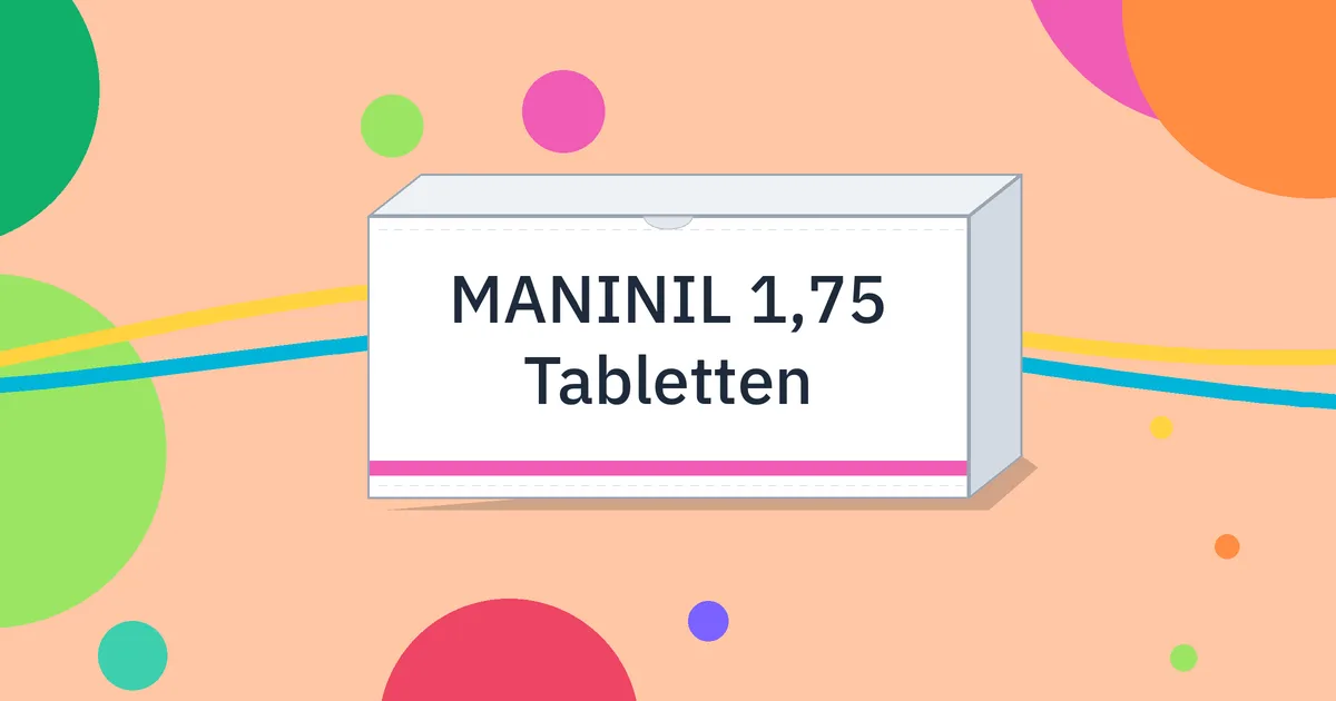 Symbolbild: Packung mit der Aufschrift MANINIL 1,75 Tabletten (PZN 04346238) – Verfügbarkeit und Bezug in Apotheken in Frankfurt am Main