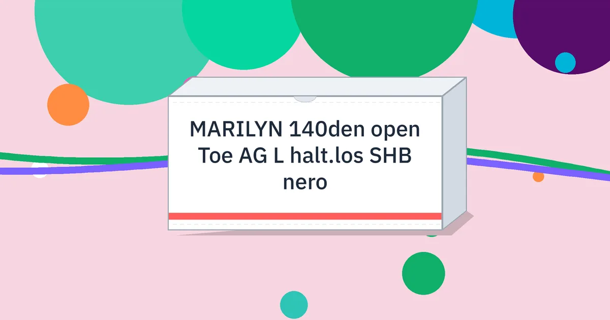 Symbolbild: Packung mit der Aufschrift MARILYN 140den open Toe AG L halt.los SHB nero (PZN 16187822) – Verfügbarkeit und Bezug in Apotheken in Frankfurt am Main