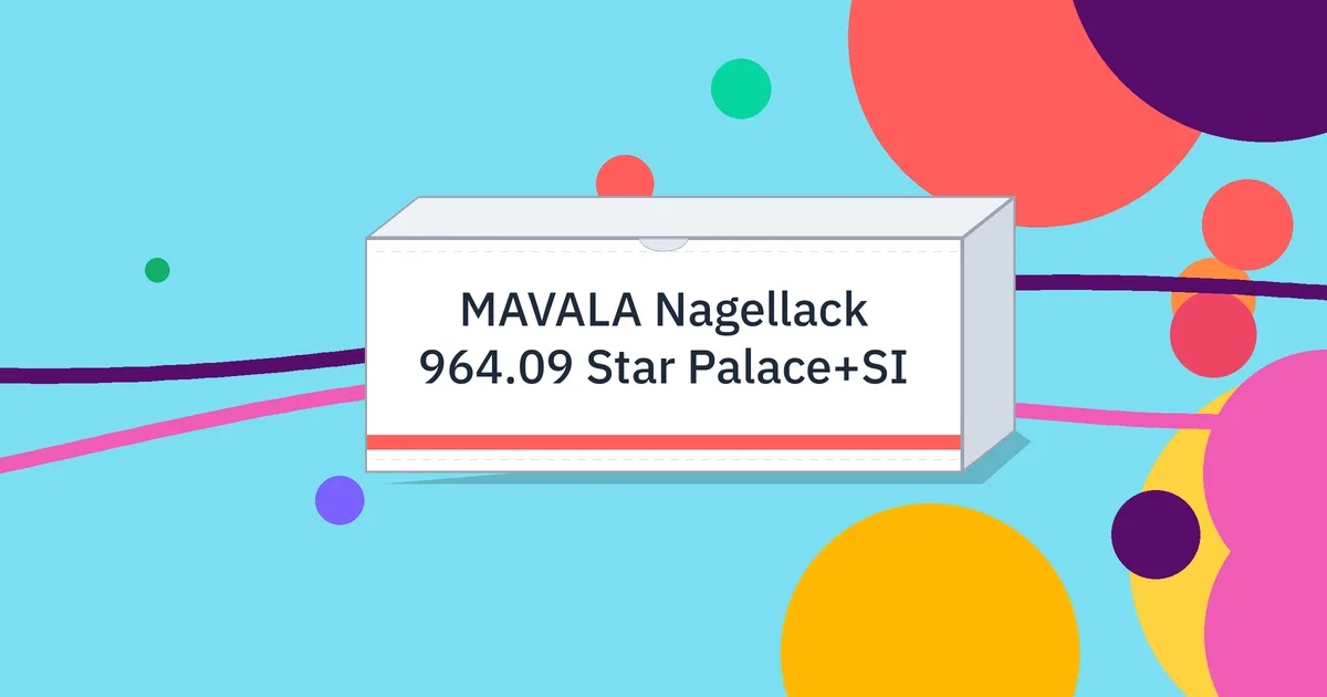 Symbolbild: Packung mit der Aufschrift MAVALA Nagellack 964.09 Star Palace+SI (PZN 17817567) – Verfügbarkeit und Bezug in Apotheken in Frankfurt am Main