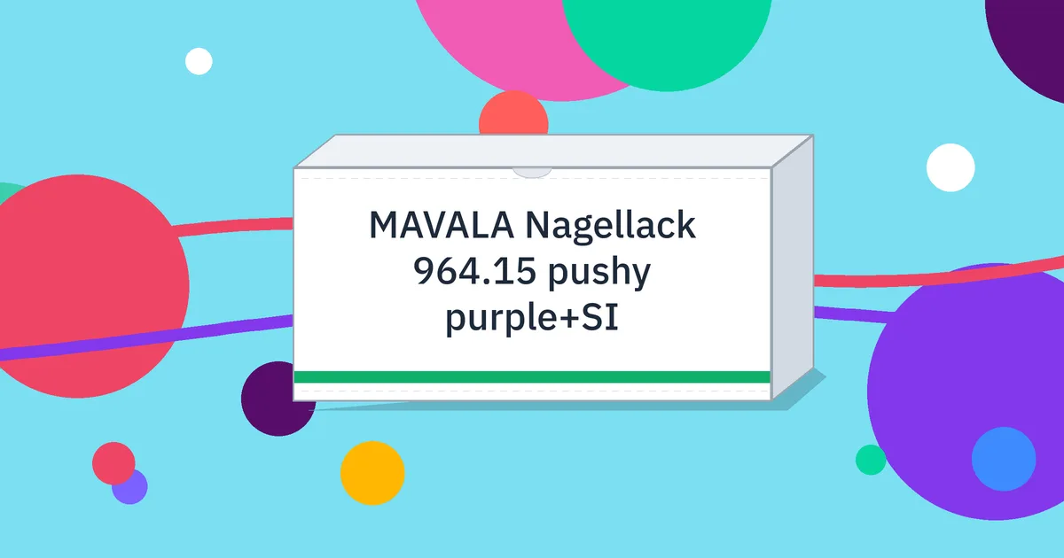Symbolbild: Packung mit der Aufschrift MAVALA Nagellack 964.15 pushy purple+SI (PZN 17817490) – Verfügbarkeit und Bezug in Apotheken in Frankfurt am Main