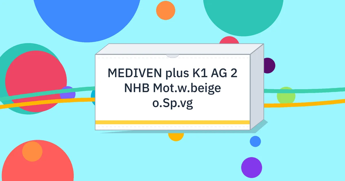 Symbolbild: Packung mit der Aufschrift MEDIVEN plus K1 AG 2 NHB Mot.w.beige o.Sp.vg (PZN 15920479) – Verfügbarkeit und Bezug in Apotheken in Frankfurt am Main