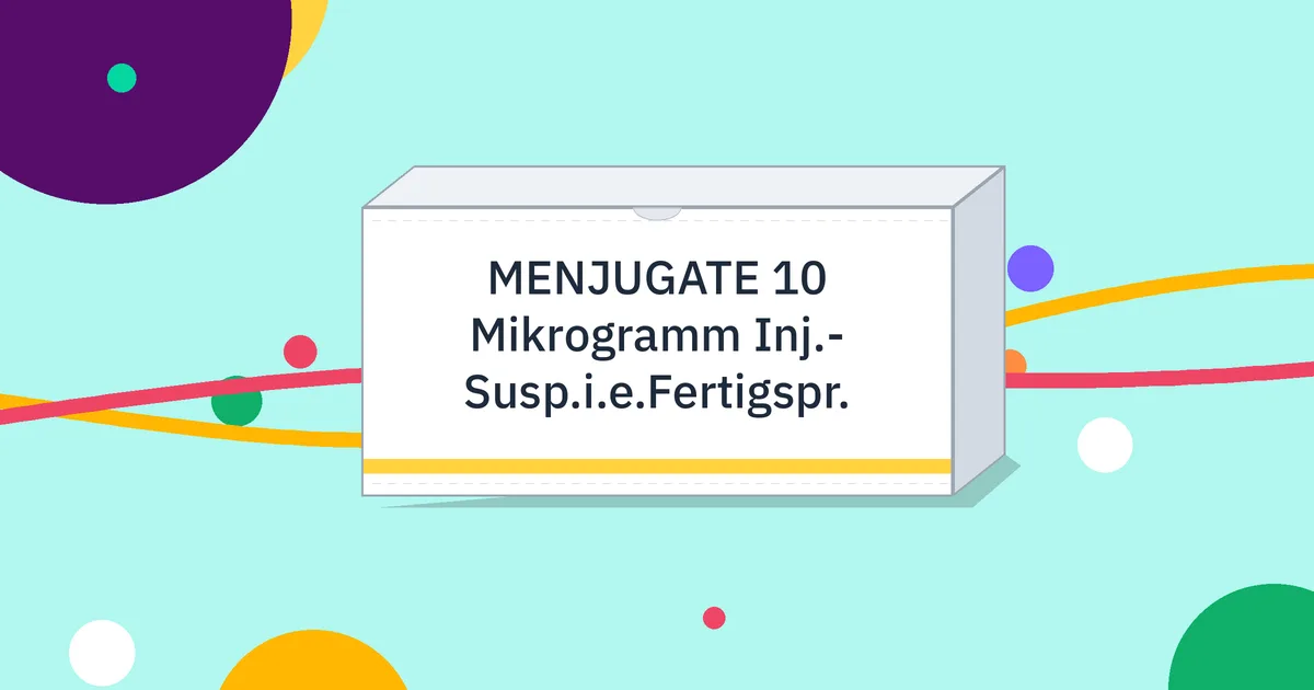 Symbolbild: Packung mit der Aufschrift MENJUGATE 10 Mikrogramm Inj.-Susp.i.e.Fertigspr. (PZN 12501322) – Verfügbarkeit und Bezug in Apotheken in Frankfurt am Main