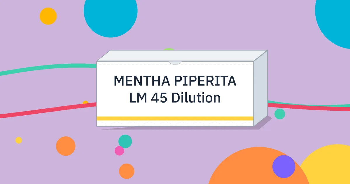 Symbolbild: Packung mit der Aufschrift MENTHA PIPERITA LM 45 Dilution (PZN 13604449) – Verfügbarkeit und Bezug in Apotheken in Frankfurt am Main