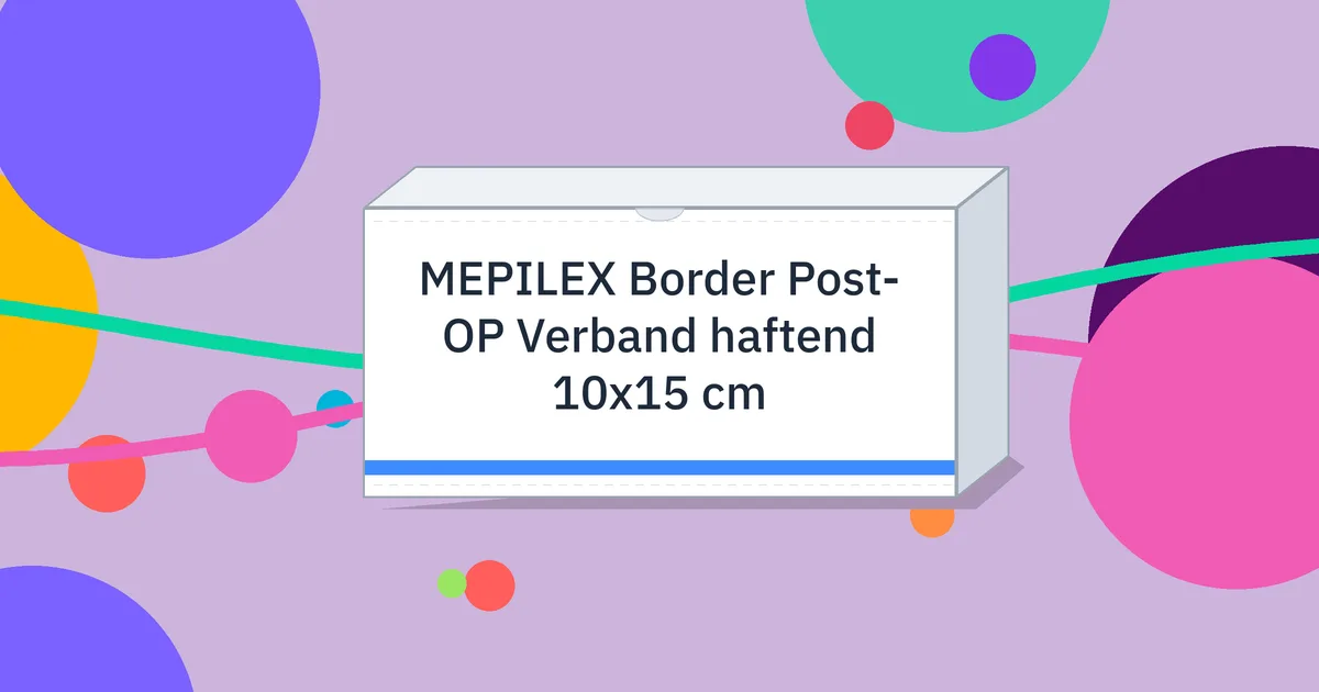Symbolbild: Packung mit der Aufschrift MEPILEX Border Post-OP Verband haftend 10x15 cm (PZN 11639142) – Verfügbarkeit und Bezug in Apotheken in Frankfurt am Main