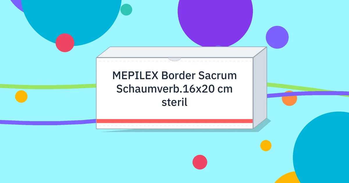 Symbolbild: Packung mit der Aufschrift MEPILEX Border Sacrum Schaumverb.16x20 cm steril (PZN 14160664) – Verfügbarkeit und Bezug in Apotheken in Frankfurt am Main