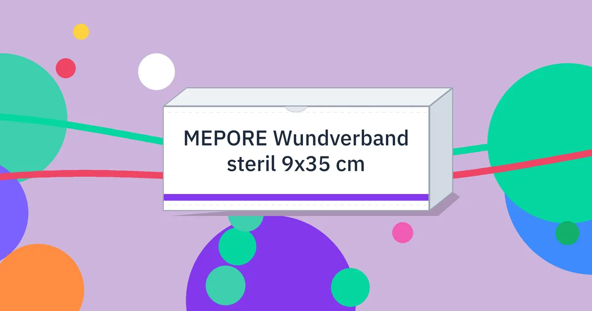Symbolbild: Packung mit der Aufschrift MEPORE Wundverband steril 9x35 cm (PZN 03852732) – Verfügbarkeit und Bezug in Apotheken in Frankfurt am Main