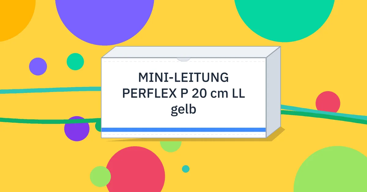 Symbolbild: Packung mit der Aufschrift MINI-LEITUNG PERFLEX P 20 cm LL gelb (PZN 17487963) – Verfügbarkeit und Bezug in Apotheken in Frankfurt am Main
