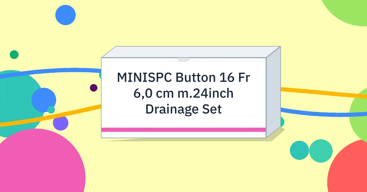 Symbolbild: Packung mit der Aufschrift MINISPC Button 16 Fr 6,0 cm m.24inch Drainage Set (PZN 20822075) – Verfügbarkeit und Bezug in Apotheken in Frankfurt am Main