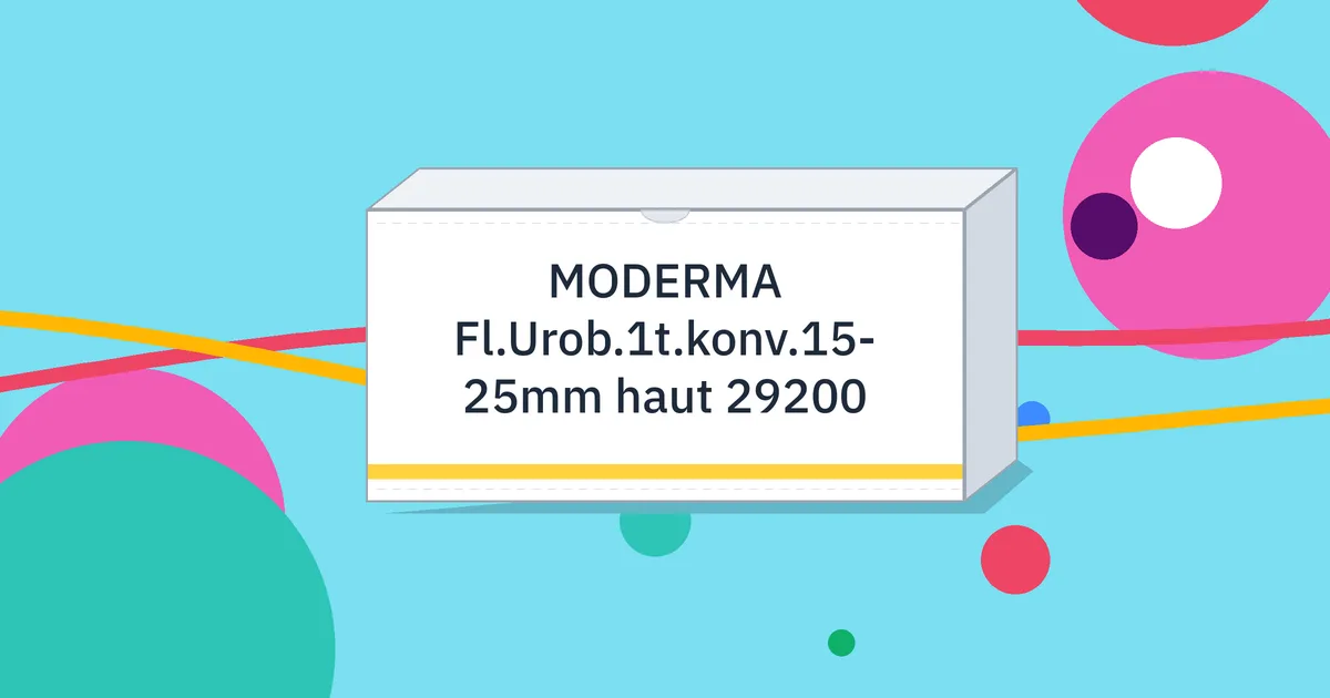 Symbolbild: Packung mit der Aufschrift MODERMA Fl.Urob.1t.konv.15-25mm haut 29200 (PZN 04194952) – Verfügbarkeit und Bezug in Apotheken in Frankfurt am Main