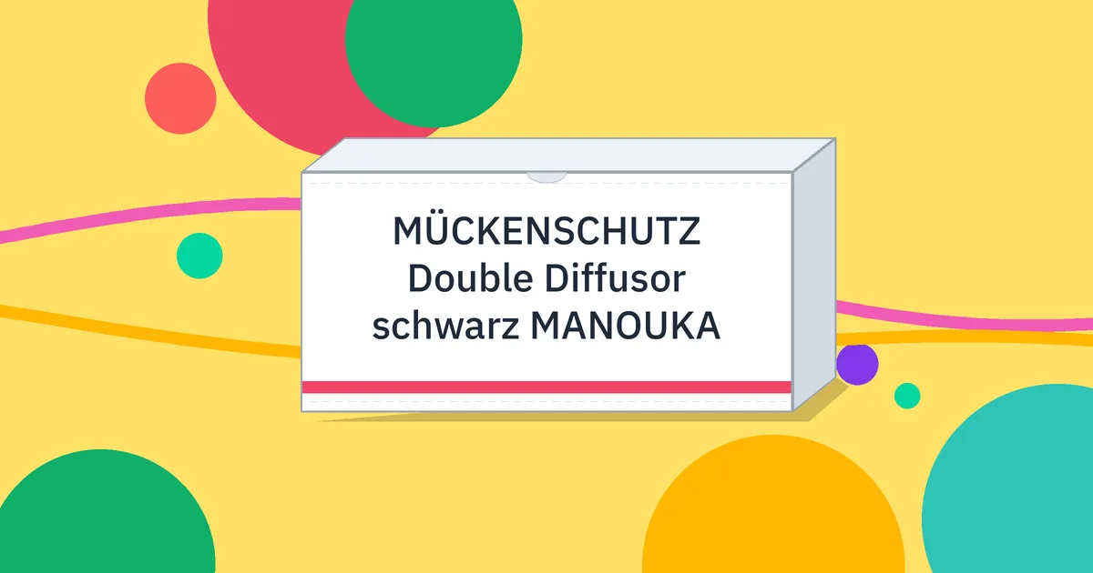 Symbolbild: Packung mit der Aufschrift MÜCKENSCHUTZ Double Diffusor schwarz MANOUKA (PZN 19438294) – Verfügbarkeit und Bezug in Apotheken in Frankfurt am Main