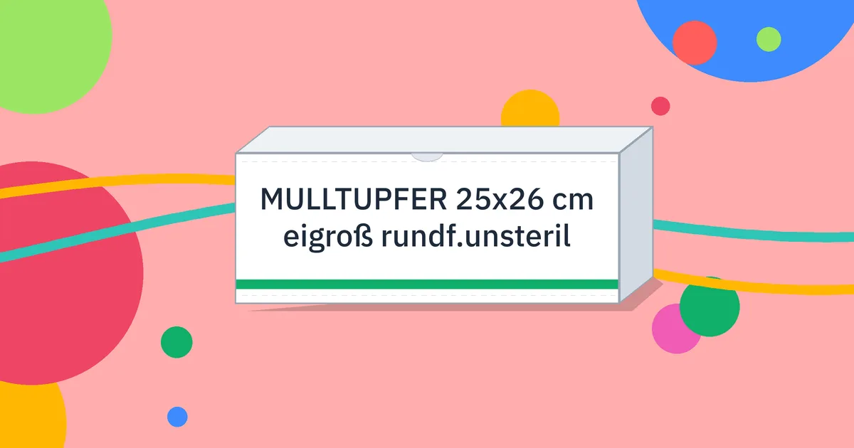 Symbolbild: Packung mit der Aufschrift MULLTUPFER 25x26 cm eigroß rundf.unsteril (PZN 00822251) – Verfügbarkeit und Bezug in Apotheken in Frankfurt am Main