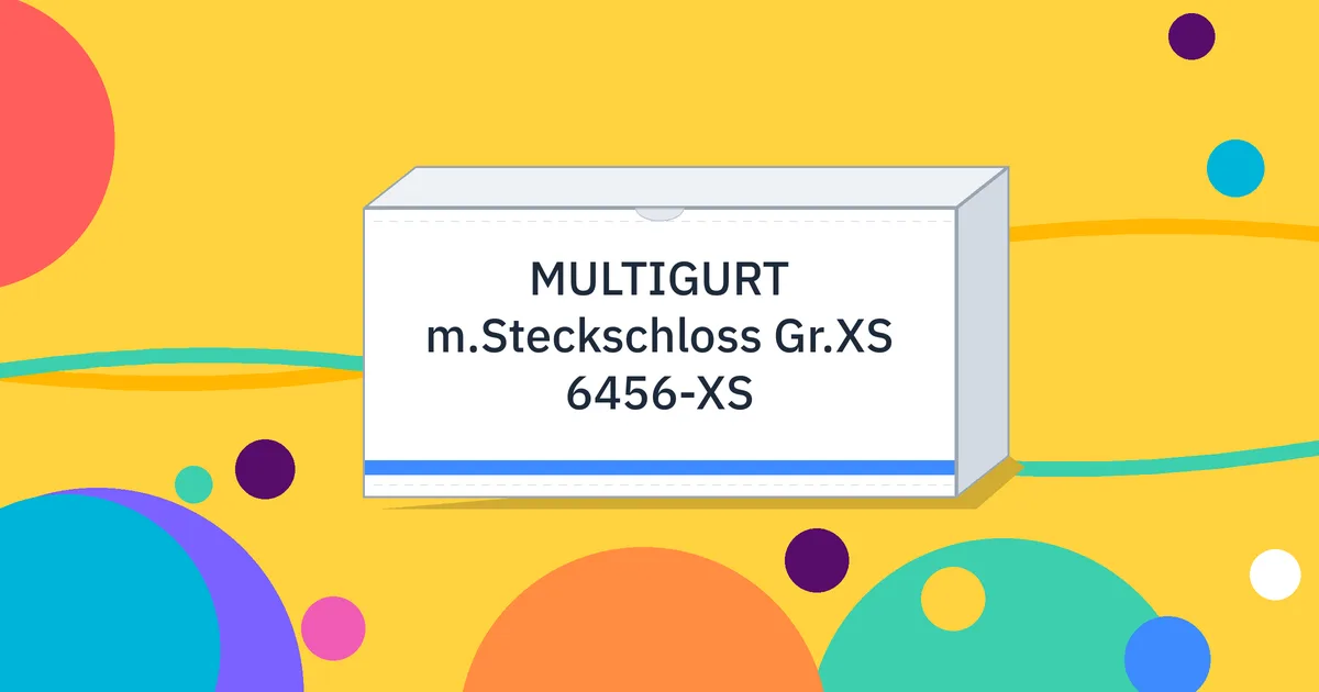 Symbolbild: Packung mit der Aufschrift MULTIGURT m.Steckschloss Gr.XS 6456-XS (PZN 13586450) – Verfügbarkeit und Bezug in Apotheken in Frankfurt am Main