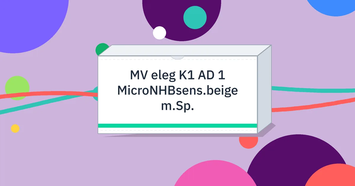 Symbolbild: Packung mit der Aufschrift MV eleg K1 AD 1 MicroNHBsens.beige m.Sp. (PZN 15669938) – Verfügbarkeit und Bezug in Apotheken in Frankfurt am Main