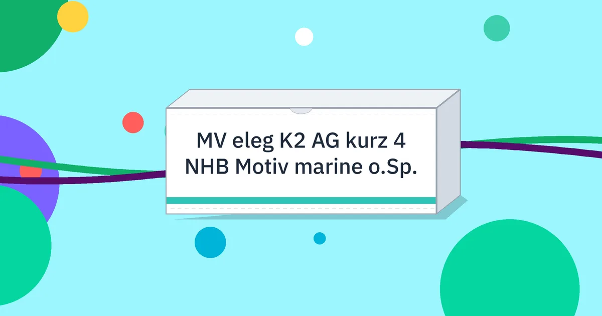 Symbolbild: Packung mit der Aufschrift MV eleg K2 AG kurz 4 NHB Motiv marine o.Sp. (PZN 15708756) – Verfügbarkeit und Bezug in Apotheken in Frankfurt am Main