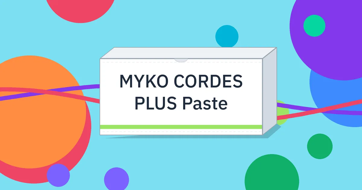 Symbolbild: Packung mit der Aufschrift MYKO CORDES PLUS Paste (PZN 09483477) – Verfügbarkeit und Bezug in Apotheken in Frankfurt am Main