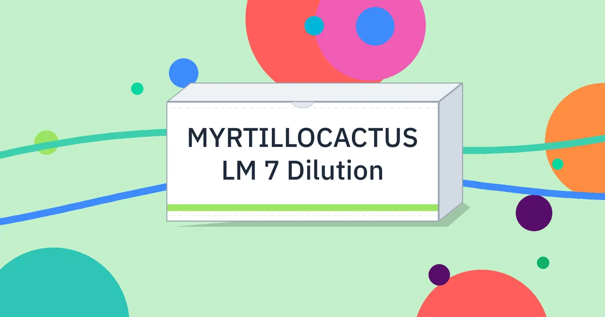 Symbolbild: Packung mit der Aufschrift MYRTILLOCACTUS LM 7 Dilution (PZN 13612957) – Verfügbarkeit und Bezug in Apotheken in Frankfurt am Main
