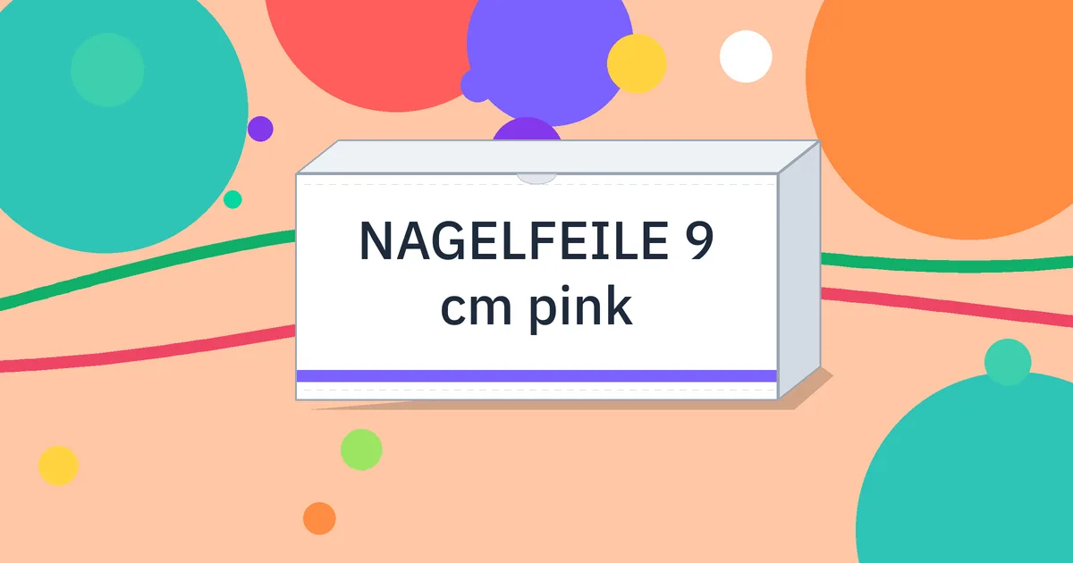 Symbolbild: Packung mit der Aufschrift NAGELFEILE 9 cm pink (PZN 01510683) – Verfügbarkeit und Bezug in Apotheken in Frankfurt am Main