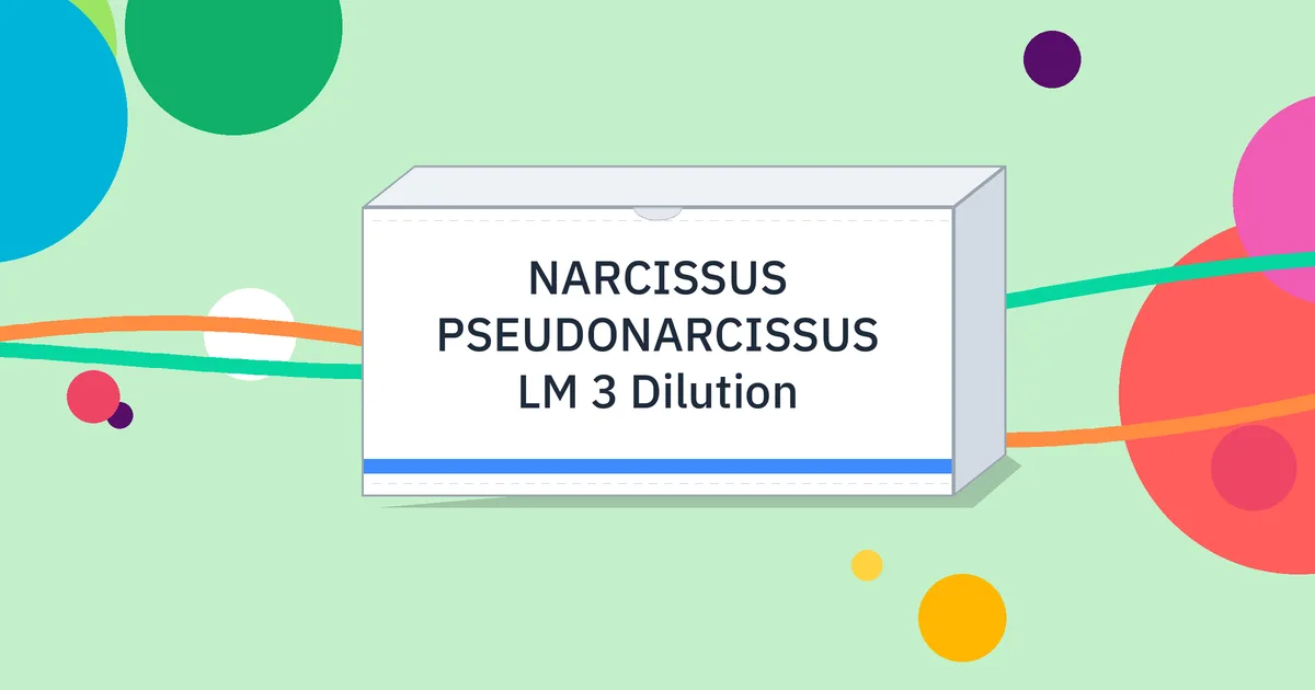 Symbolbild: Packung mit der Aufschrift NARCISSUS PSEUDONARCISSUS LM 3 Dilution (PZN 13615720) – Verfügbarkeit und Bezug in Apotheken in Frankfurt am Main