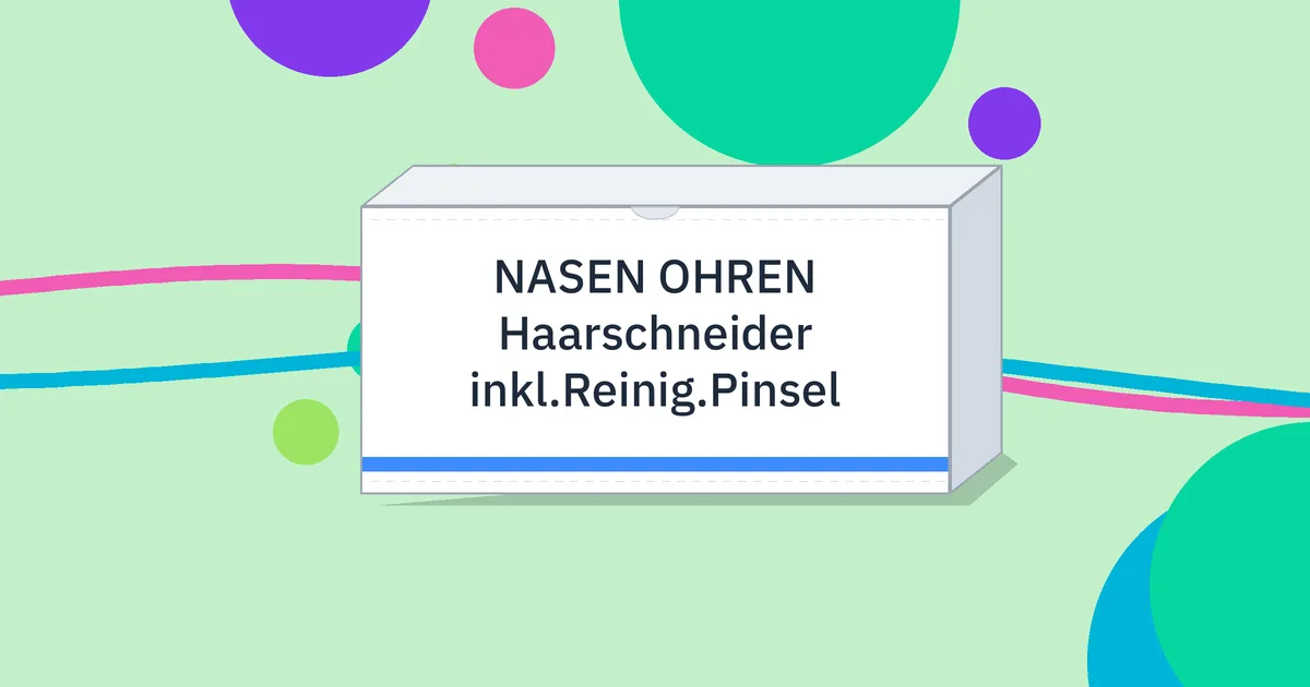 Symbolbild: Packung mit der Aufschrift NASEN OHREN Haarschneider inkl.Reinig.Pinsel (PZN 17287224) – Verfügbarkeit und Bezug in Apotheken in Frankfurt am Main