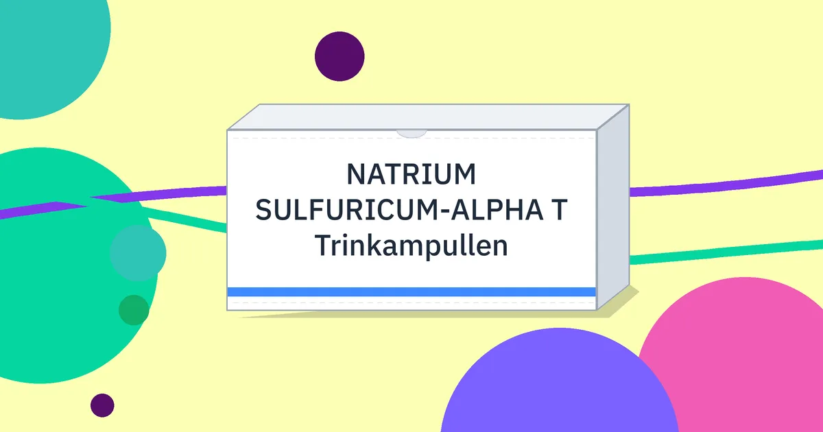 Symbolbild: Packung mit der Aufschrift NATRIUM SULFURICUM-ALPHA T Trinkampullen (PZN 10222598) – Verfügbarkeit und Bezug in Apotheken in Frankfurt am Main