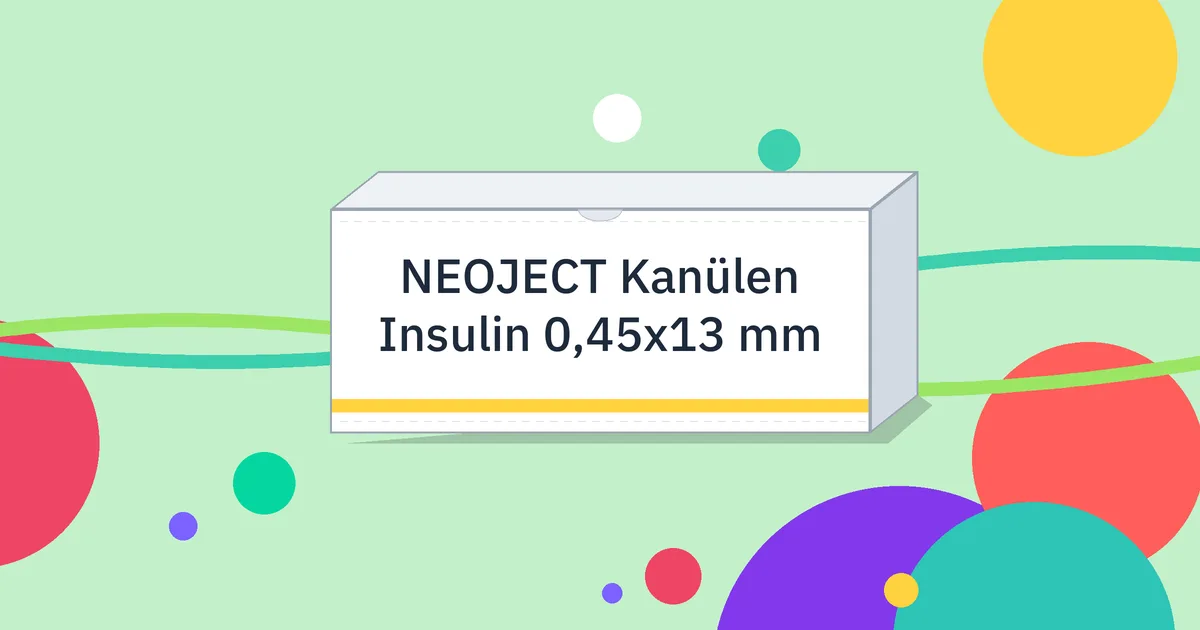 Symbolbild: Packung mit der Aufschrift NEOJECT Kanülen Insulin 0,45x13 mm (PZN 03528960) – Verfügbarkeit und Bezug in Apotheken in Frankfurt am Main