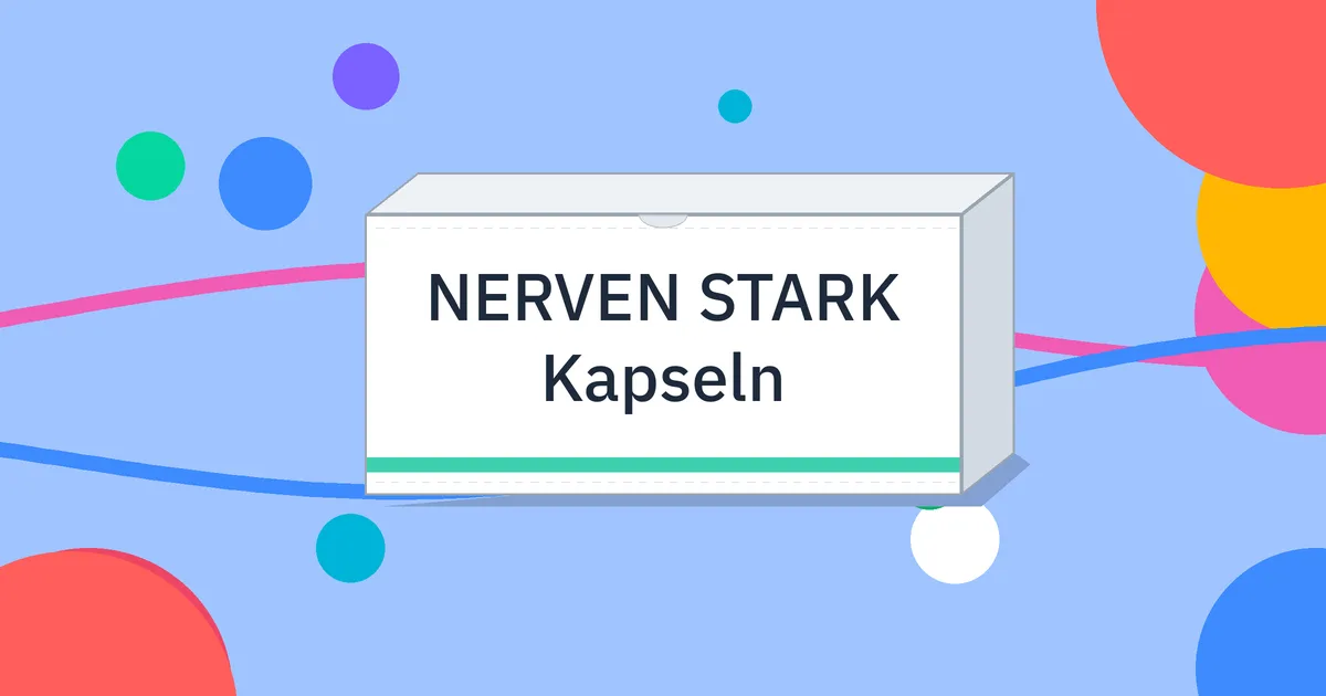 Symbolbild: Packung mit der Aufschrift NERVEN STARK Kapseln (PZN 11081421) – Verfügbarkeit und Bezug in Apotheken in Frankfurt am Main