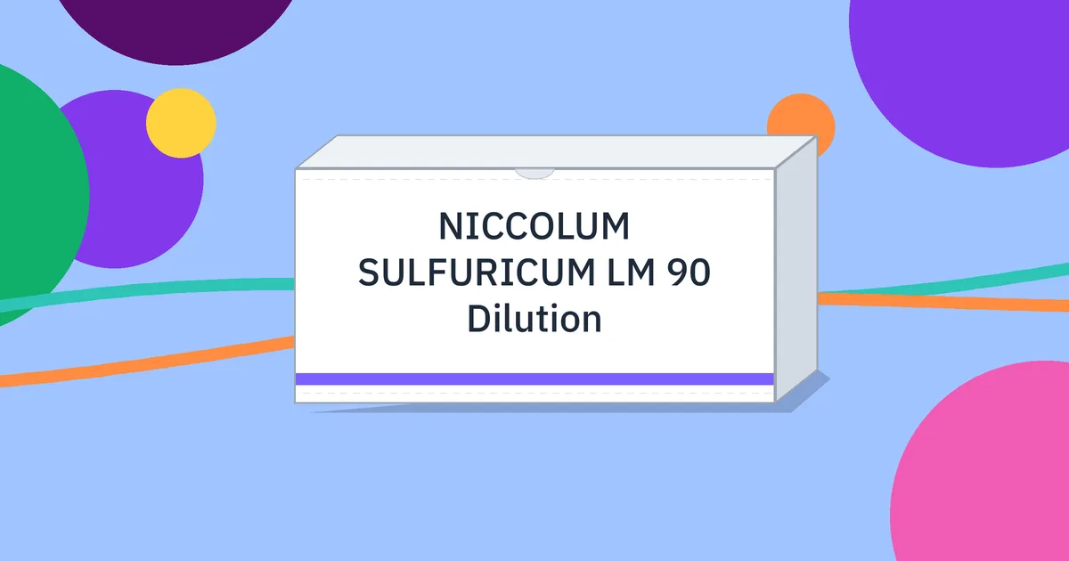 Symbolbild: Packung mit der Aufschrift NICCOLUM SULFURICUM LM 90 Dilution (PZN 12968913) – Verfügbarkeit und Bezug in Apotheken in Frankfurt am Main
